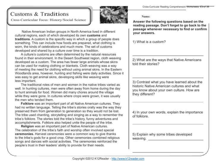 Reading Passages With Multiple Choice Questions 5th Grade Reading