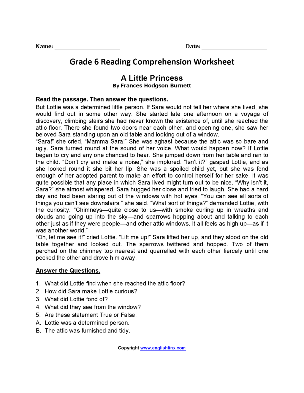 Reading Comprehension Worksheet Grade 6 Reading Comprehension Worksheets Reading Comprehension Worksheet Grade 6 Reading Comprehension Worksheets