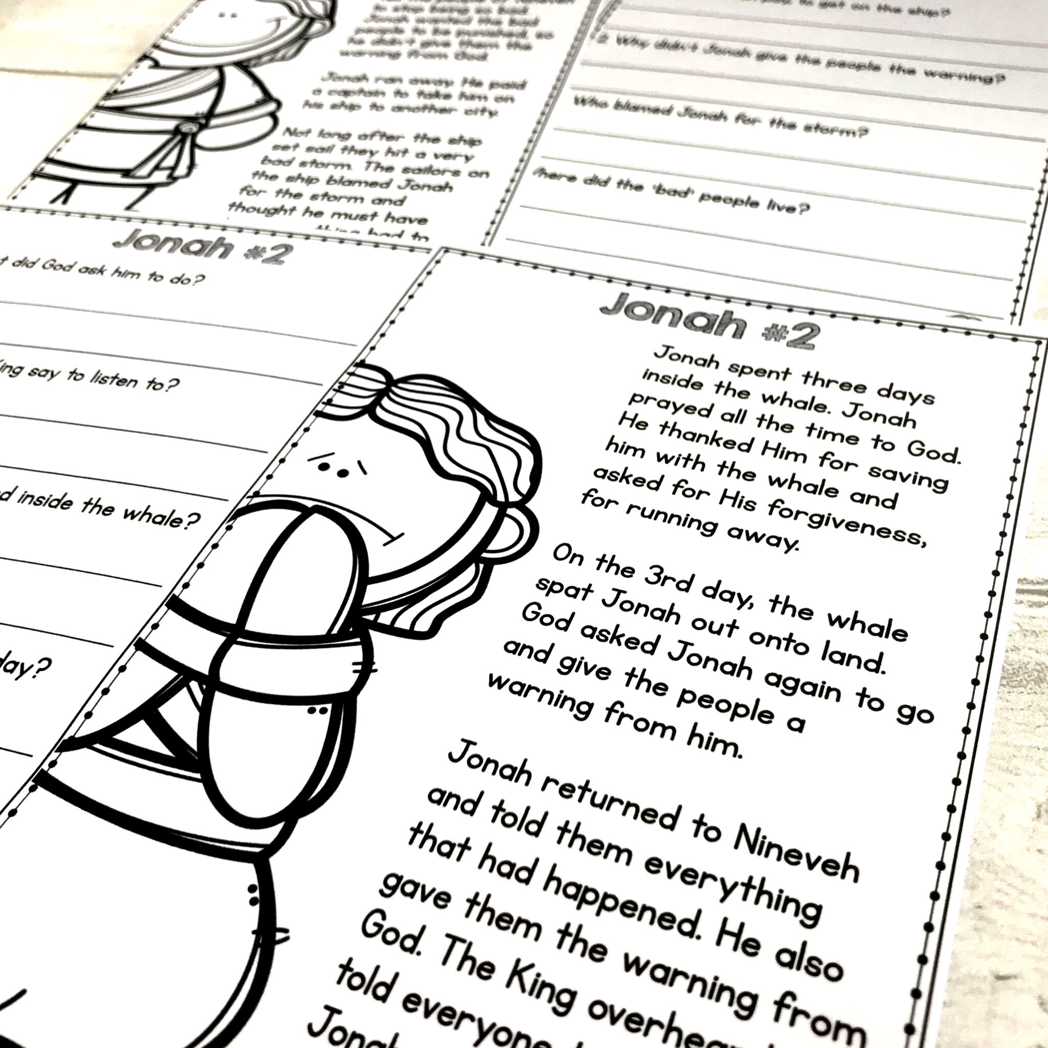 Bible Stories Reading Comprehension Passages And Questions Teaching ...