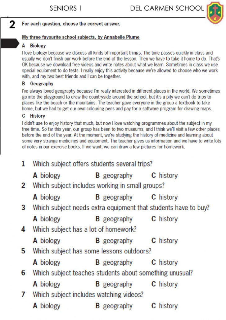 Ejercicio Online De Reading Comprehension Para A2 PRE INTERMEDIATE ...