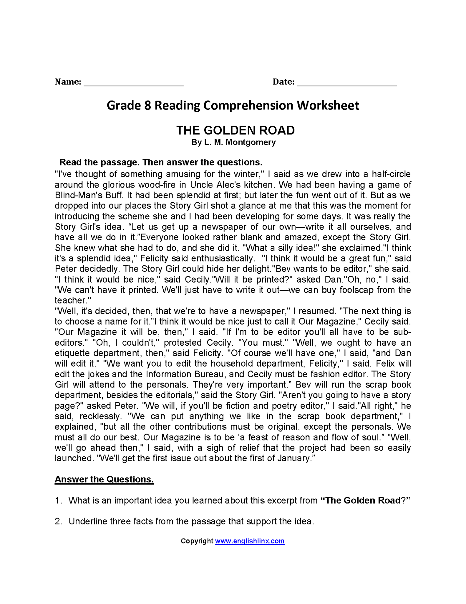 Free Printable Short Reading Comprehension For Grade 8 With Questions free-printable-short-reading-comprehension-for-grade-8-with-questions