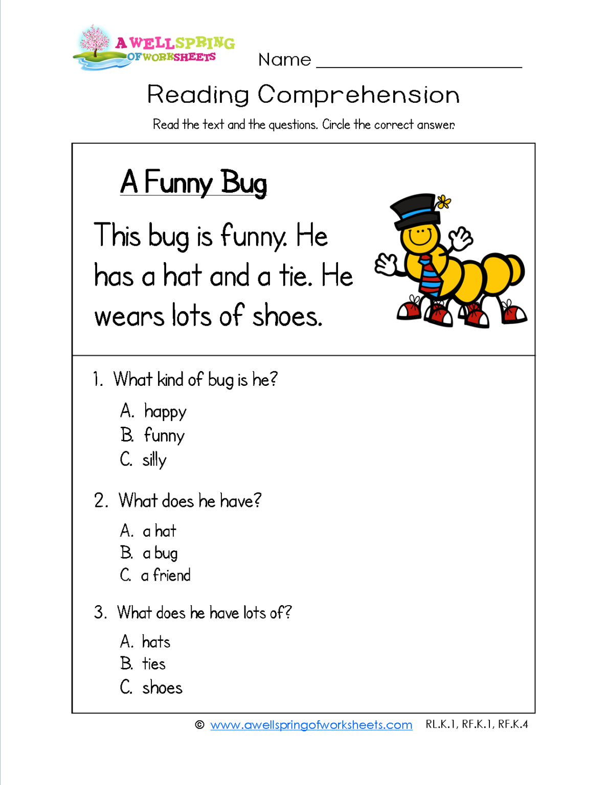Grade Level Worksheets A Wellspring Of Worksheets Reading | Reading ...