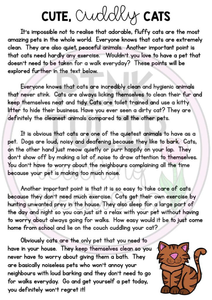 Persuasive Texts Writing Samples With Comprehension Questions | Reading ...