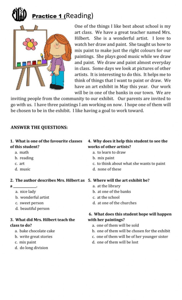 Practice Reading 1 Worksheet Reading Comprehension Worksheets