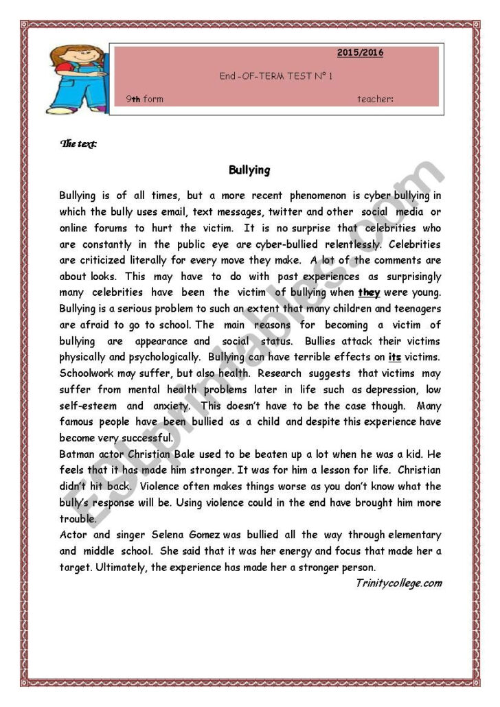 9th Grade English Reading Comprehension Worksheets Reading