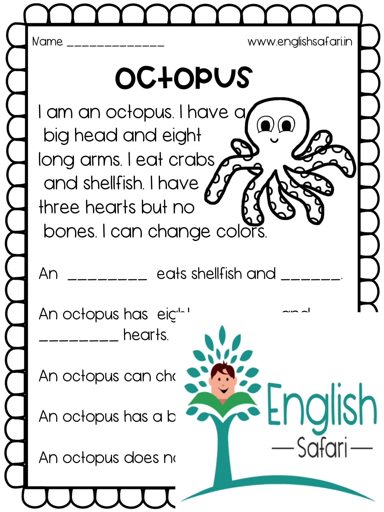 Sea Animals Reading Comprehension Worksheets Reading Comprehension