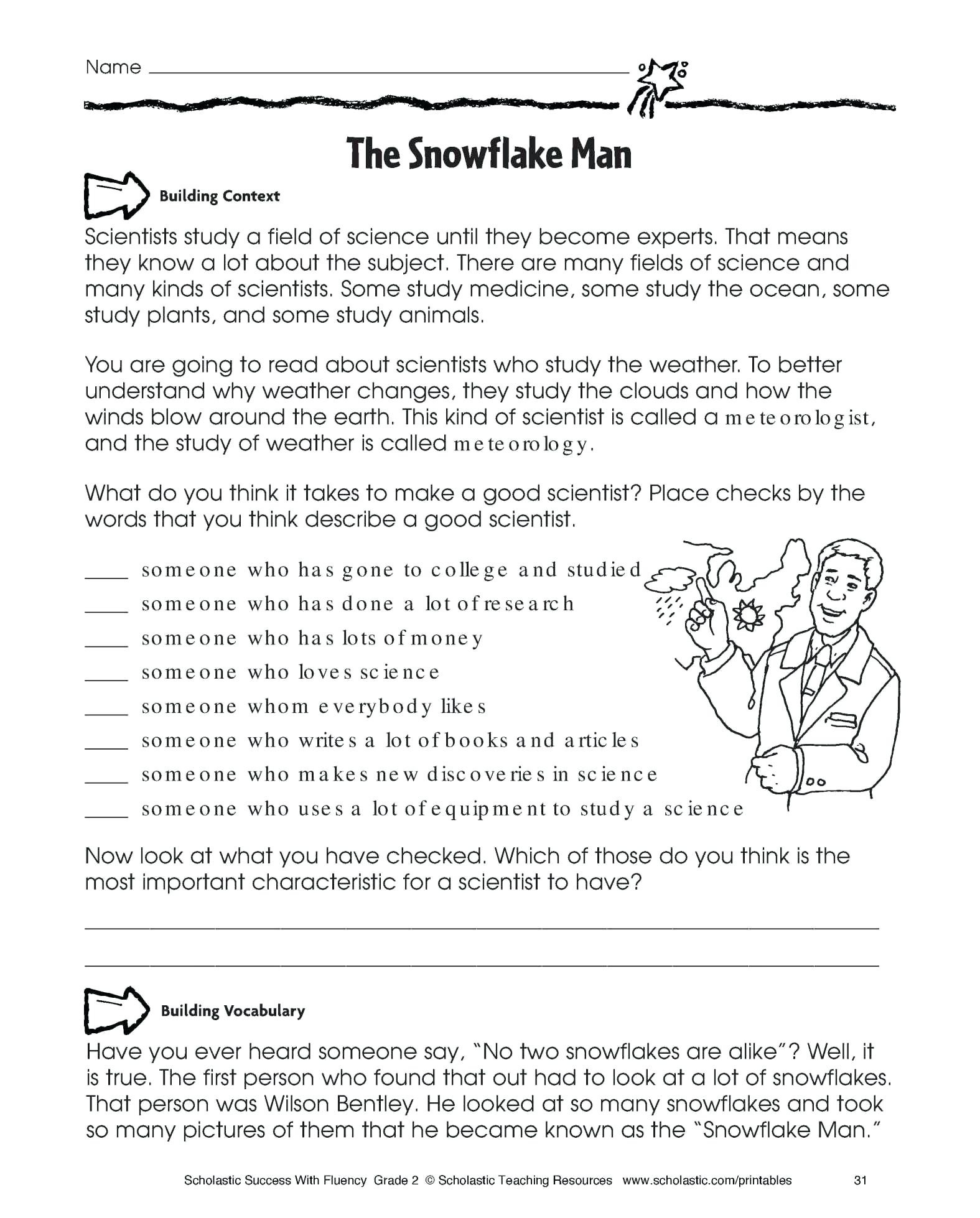 Free Printable 4th Grade Reading Comprehension Worksheets Reading