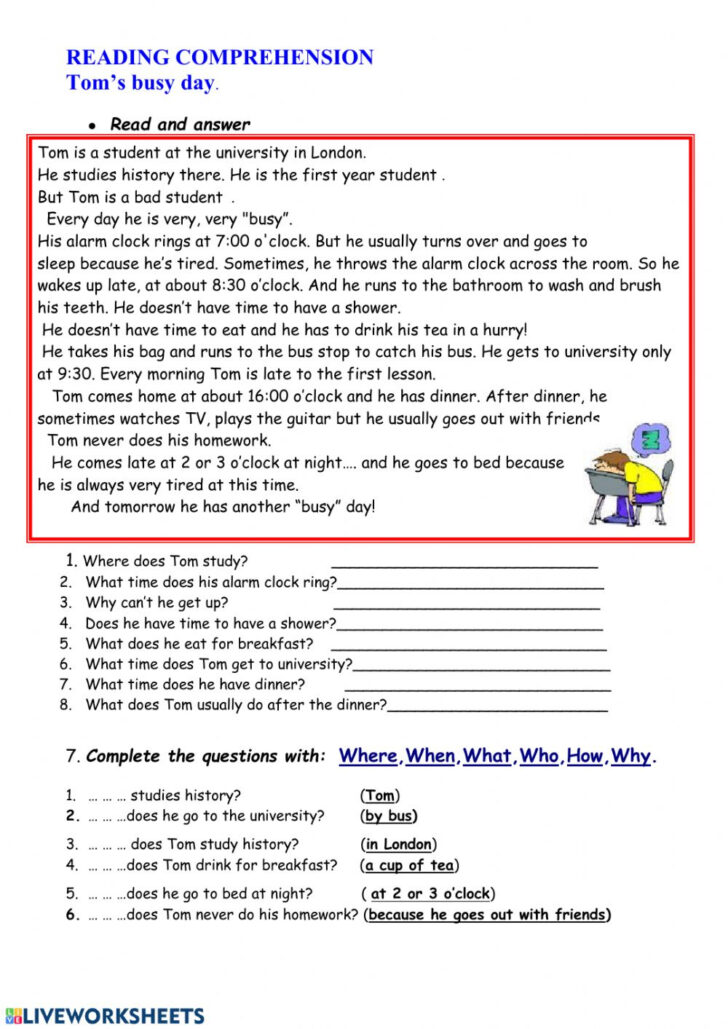 Simple Present Reading Comprehension Interactive Worksheet | Reading ... Simple Present Reading Comprehension Interactive Worksheet | Reading ...